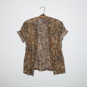 Vintage | Tops | Vintage Vtg 9s Leopard Animal Print Popover | Poshmark